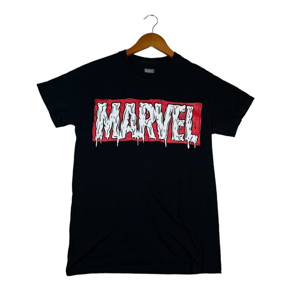 Marvel | Shirts | Marvel Comics Drip Logo Shirt Melting Letters Mcu ...